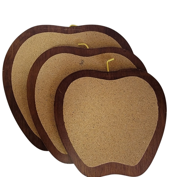Unbranded | Kitchen | Vintage Figural Apple Shape Trivets Mcm Cork Wood | Poshmark
